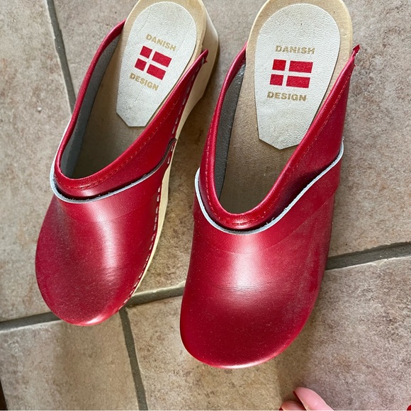 danish clogs | Shoes | Danish Design Red Womens Clogs Size 4 Or Size 9 ...
